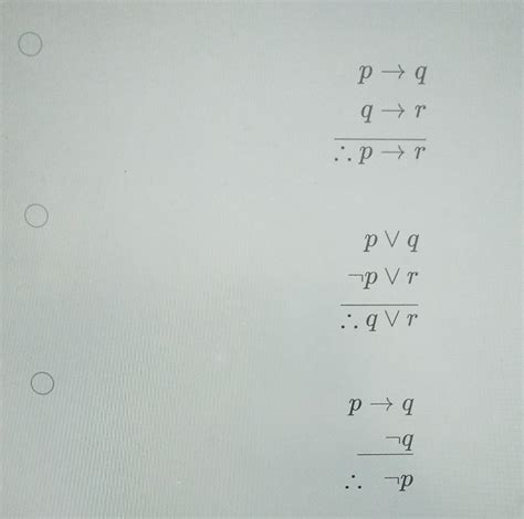 Which Of The Following Is The Rule Of Inference