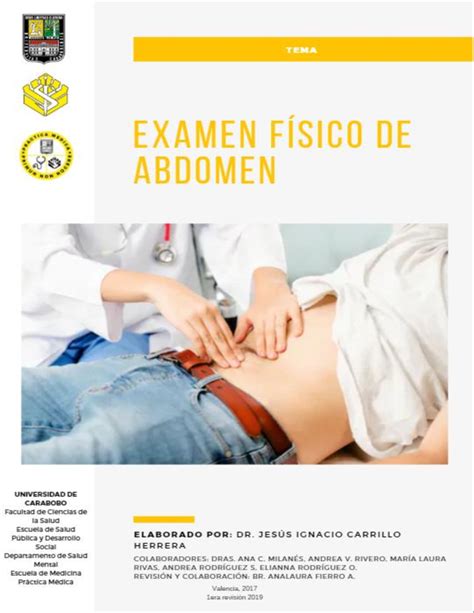 Examen Fisico Abdomen AFA Facultad De Ciencias De La Salud Escuela De