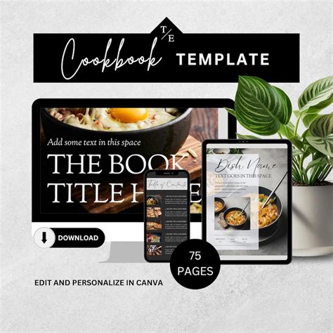 editable cookbook canva template customizable recipe templates for