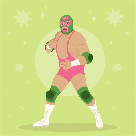 Design De Ilustração De Lutador Mexicano Vetor Grátis