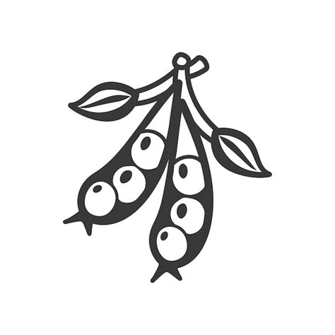 Handdrawn Illustration Of Two Pea Pods With Peas Inside Premium Ai