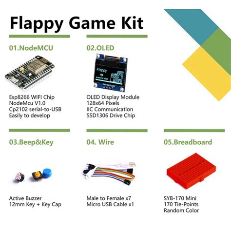 Esp8266 Diy Kit Flappy Game Bird Arduino Diy Kit With Oled 0 96 Display For Arduino Ide Game