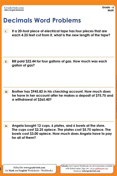 Pin On Grade 6 Math Worksheets