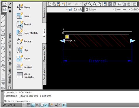cara membuat dynamic block dengan metode stretch tutorial autocad x