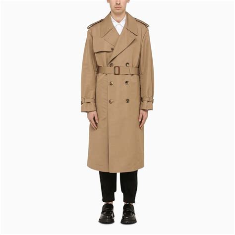 Buy Alexander McQueen Trench Coat With Graffiti Logo Beige At Off Editorialist