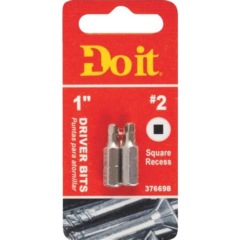 Do It 2 Square Recess 1 In Insert Screwdriver Bit 2 Pack Iverybers