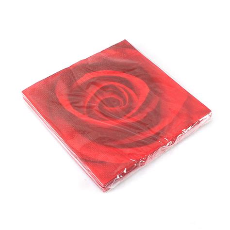 20 Servietten Rote Rose 3 Lagig 33x33cm Papierservietten Tissue