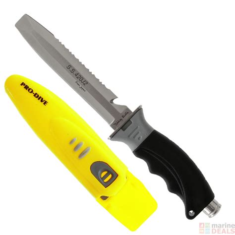 Buy Pro Dive Buddy Chisel Tip Paua Knife 136mm Yellow Online At Marine Au