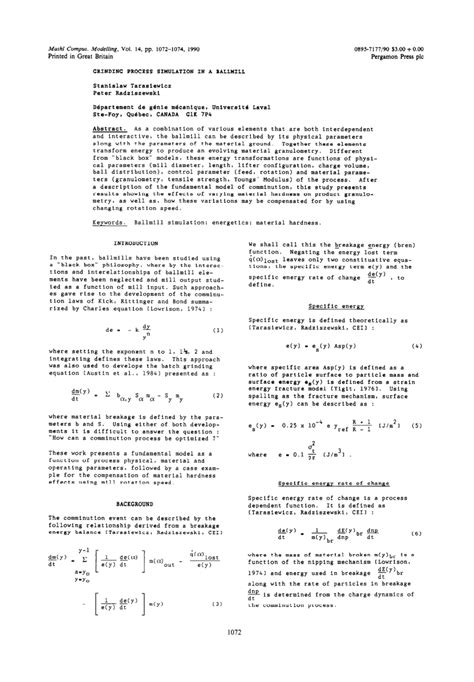 Pdf Ballmill Simulation