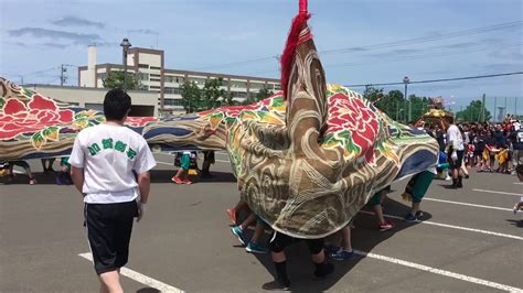 羽幌神社祭2017 特老赤獅子と青獅子 YouTube
