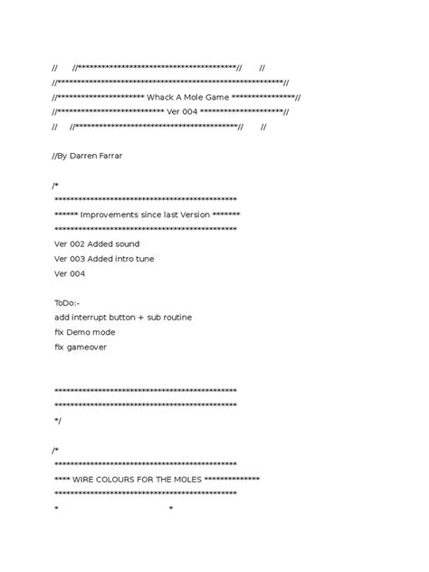 Whack A Mole Game Pdf Electrical Circuits Electronic Circuits