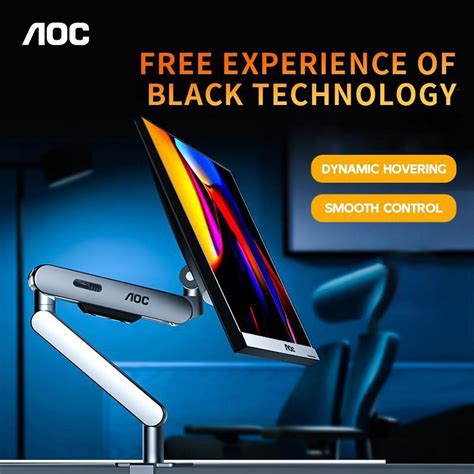 AOC Single Monitor Desk Mount 17 34 Inch Weight Up To 19 8 Lbs Screen Bracket Adjustable 360