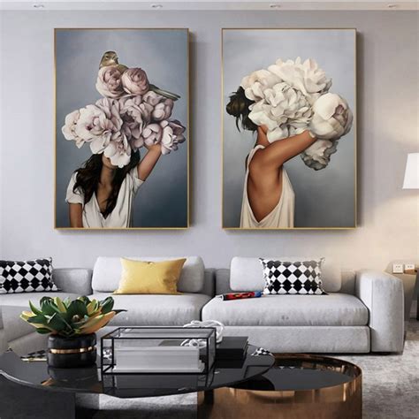 African Art Black And Gold Woman Oil Painting On Canvas Cuadros Posters