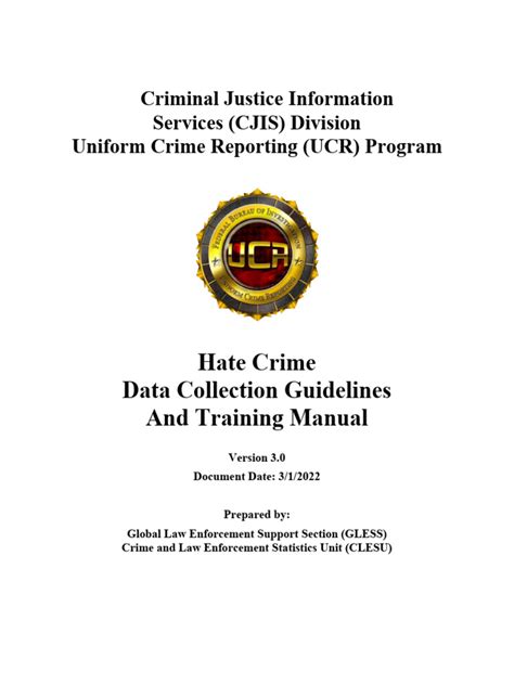 Hate Crime Data Collection Guidelines And Training Manual Pdf Hate Crimes Uniform Crime