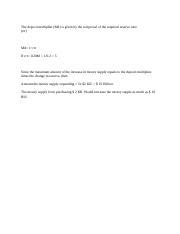 ECON 1580 WRITTEN ASSIGNMENT UNIT 7 Docx The Deposit Multiplier Md Is