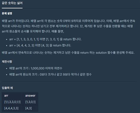 [til] 프로그래머스 — 같은 숫자는 싫어 in javascript sophia park medium