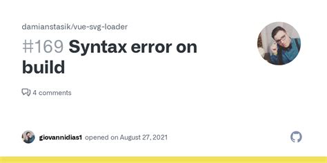 Syntax Error On Build · Issue 169 · Damianstasikvue Svg Loader · Github