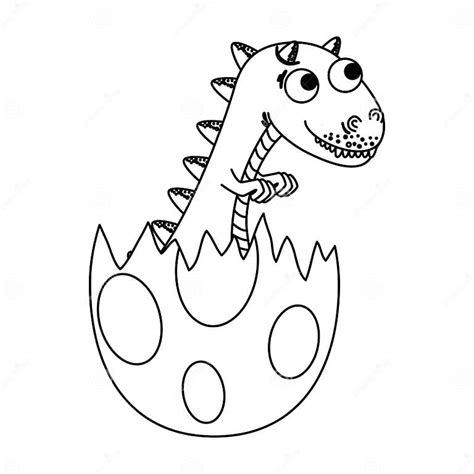 Cute Newborn Tyrannosaurus Rex Breaking Shell Stock Illustration Illustration Of Breaking