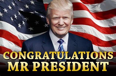 Congratulations President Trump