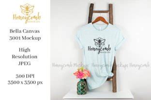 BC3001 Heather Prism Ice Blue Mockup Graphic By Honeycomb Mockups