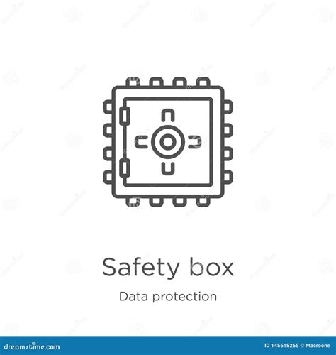 Safety Box Icon Vector From Data Protection Collection Thin Line