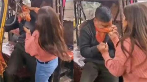 Viral Video Woman Thrashes Auto Driver In Up Responds To Backlash