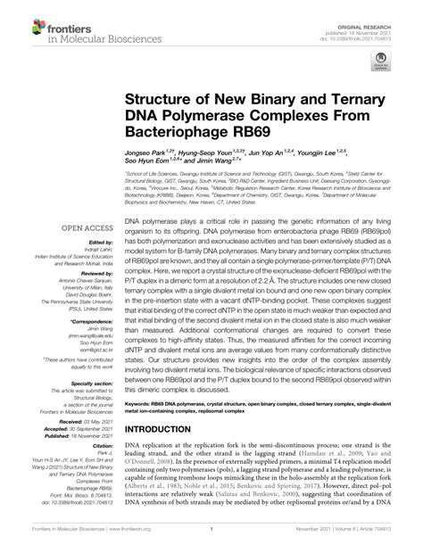 pdf structure of new binary and ternary dna polymerase complexes from