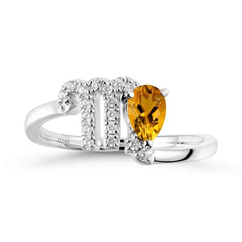 Bypass Citrine Ring In 14k Rose Gold Luo