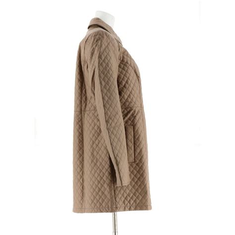 Dennis Basso Faux Leather Quilted Jacket Shirt Collar A274898 Tanga