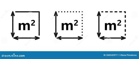 Square Meter Icon M2 Sign Flat Area In Square Metres Measuring Land
