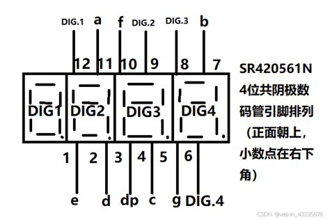 共阴极4位数码管sr420561n显示模块引脚排列图4位数码管引脚图说明 Csdn博客