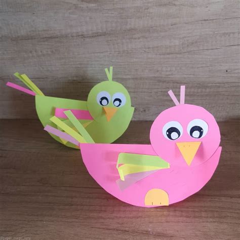 Нежные птички из цветной бумаги Поделки Ремесленная деятельность Идеи для поделок