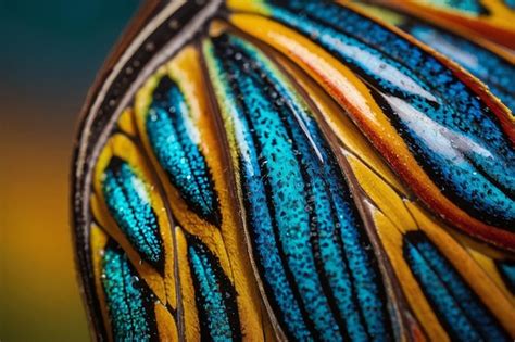 Detailed View Of A Butterflys Wing Patterns And Color Premium Ai