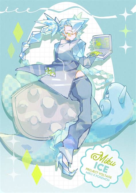 Hatsune Miku Lapras And Ice Miku Pokemon And 2 More Drawn By Myun