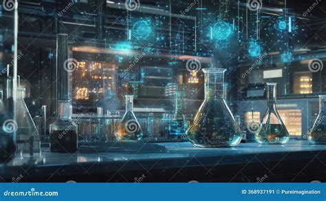 Chemical Flasks With Reagents Laboratory Glassware Whith Color Liquid Science Laboratory