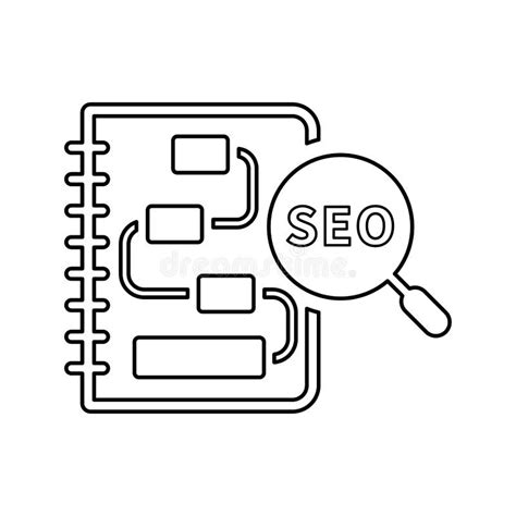 ícone De Estrutura De Tópicos De Planejamento Seo Vetor De Arte De Linha Ilustração do Vetor