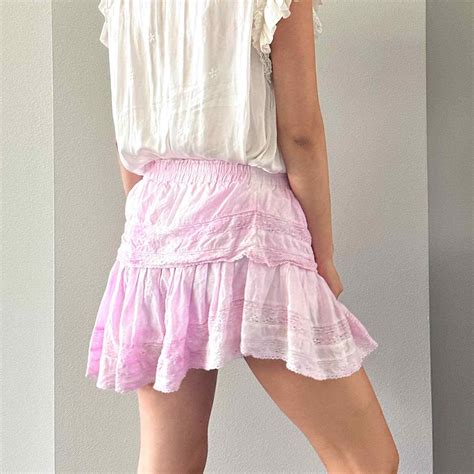 Loveshackfancy Ruffle Mini Skirt Peony Pink Hand Dye Gem