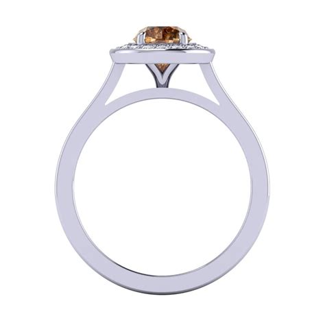 Buy Now Round Shaped Ring Featuring Blue Diamond In 14k Rose Gold 1 27 Carats On