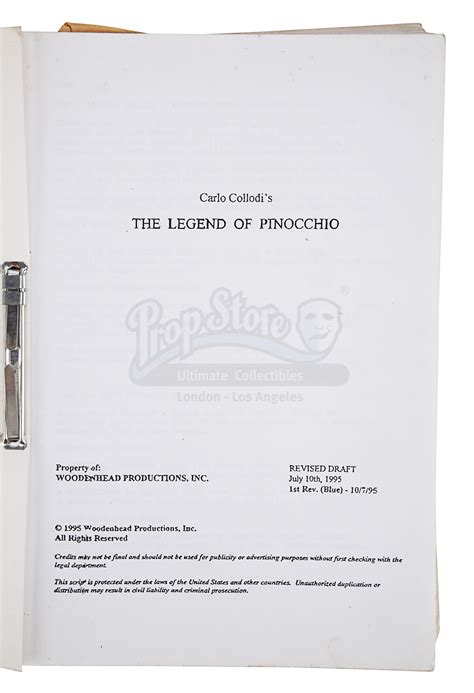 Script Adventures Of Pinocchio 1996