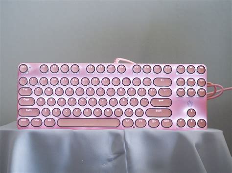 Pink Mechanical Keyboard Typewriter Blue Switch Computers Tech Parts Accessories Computer