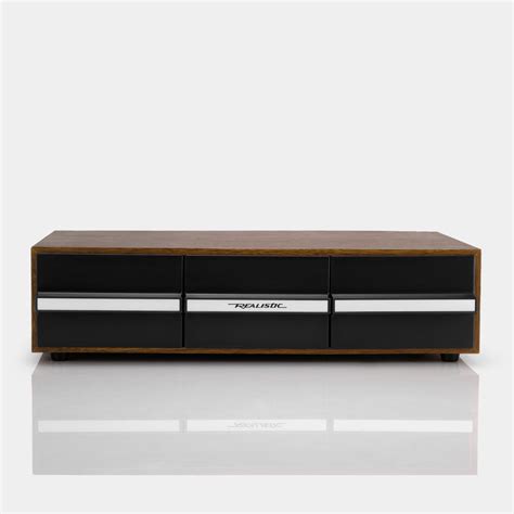 Realistic Wood Veneer Cassette Tape Storage Drawers Retrospekt