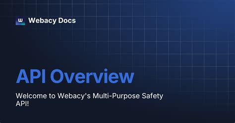 Api Overview Webacy Docs