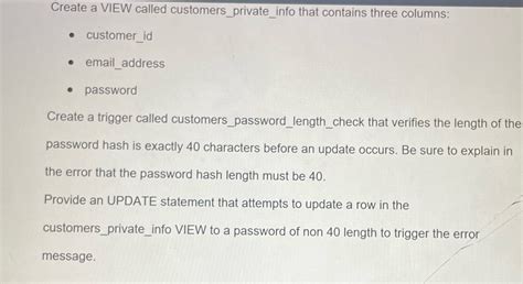 Solved Create A VIEW Called Customers Private In SolutionInn