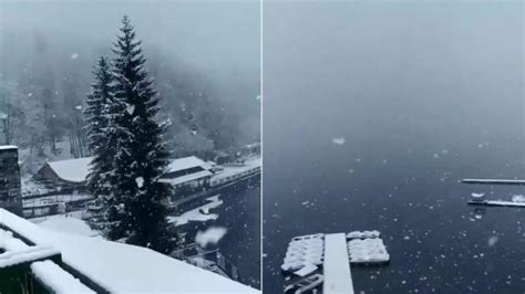 ვიდეო დათოვლილი რიწის ტბა ულამაზესი კადრები აფხაზეთიდან