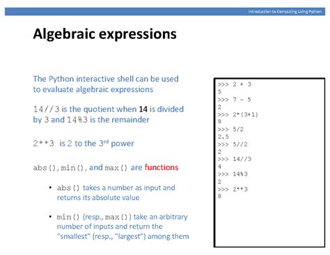 Lec2 Introduction To Computing With Python Programs And Expressions