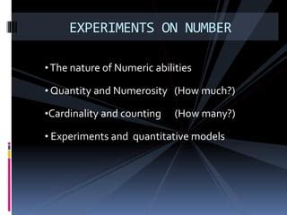 Experiments On Number PPT