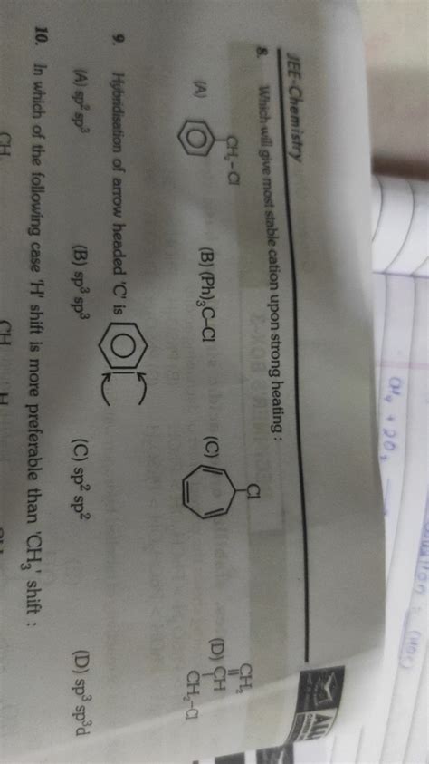 Jee Chemistry Which Will Give Most Stable Cation Upon Strong Heating A