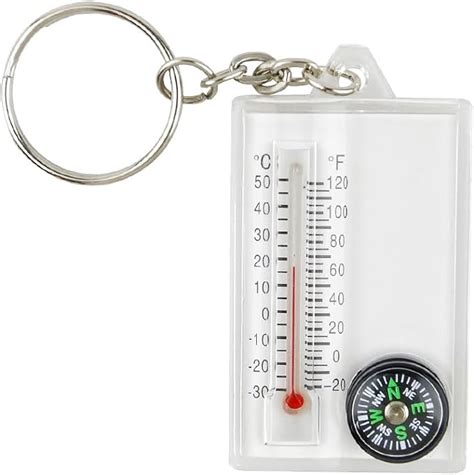 Jp 方位磁石 コンパス コンパスキーホルダー 温度計 2in1 耐温度： 30～50℃ 親指コンパス 登山用