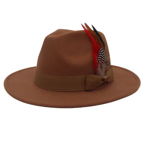 Fedora หมวกแจ๊ส ประดับขนนก สไตล์วินเทจ สําหรับผู้หญิง และผู้ชาย
