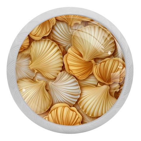 Sea Shell Pattern 4pcs Cabinet Knobs Pulls Fluorescent Drawer Handle